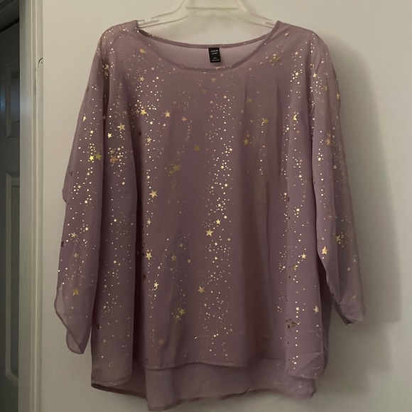 SHEIN | Tops | Purple Starry Top | Poshmark